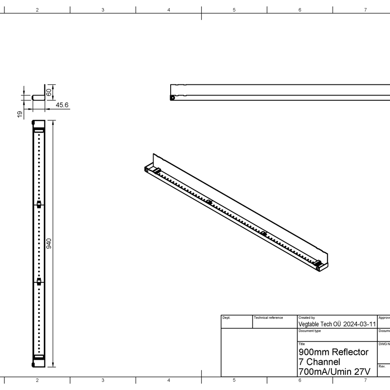 Striplight 900 Reflector | Vegtable Tech